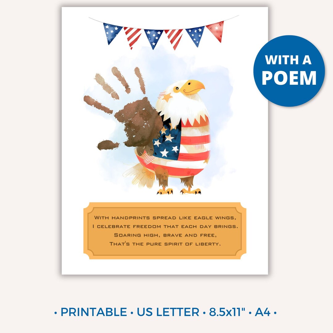 Labor Day Handprint Printable Craft, Labor Day Handprint Art, Patriotic ...