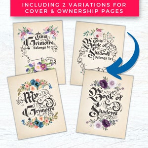 Witchy Planner Dividers, Book of Shadows Title Pages, Printable Digital ...