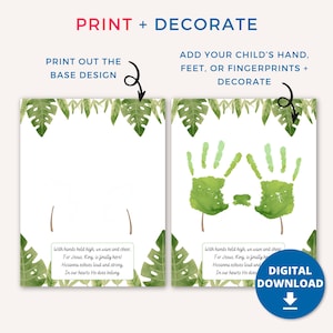 Palm Sunday Handprint Art Craft, Printable Palm Sunday Craft for Kids ...