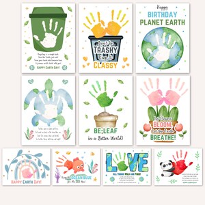 Earth Day Handprint Craft Art for Kids Toddler, Printable DIY Earth Day ...