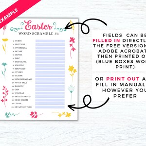 Easter Word Scramble Game, Easter Party Games, Printable Activity Games ...