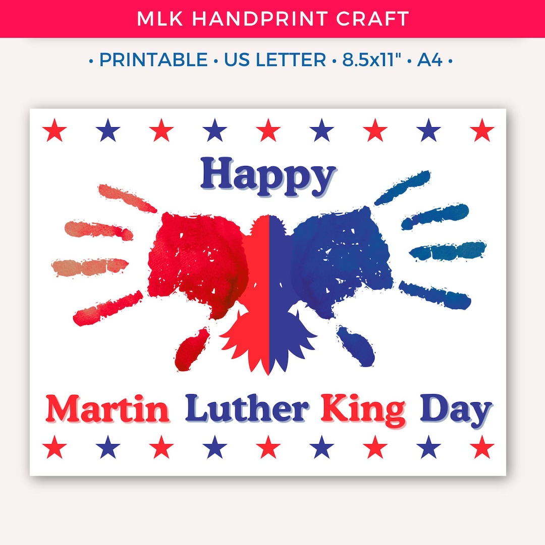 Martin Luther King Day Handprint Art, MLK Handprint Craft, Printable ...