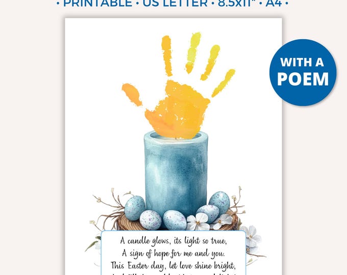 Easter Handprint Craft, Printable Lamb of God Passover Card, Religious ...