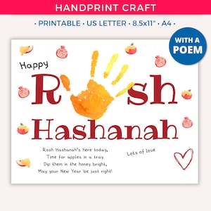Rosh Hashanah Handprint Printable Craft, Shana Tova Handprint Art ...
