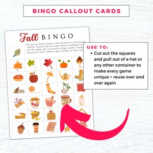 Fall Bingo Printable Cards, Thanksgiving Bingo, Autumn Games for Kids ...