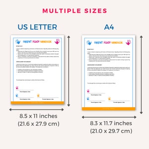 Home Daycare Parent Handbook Template, Editable Daycare Handbook ...