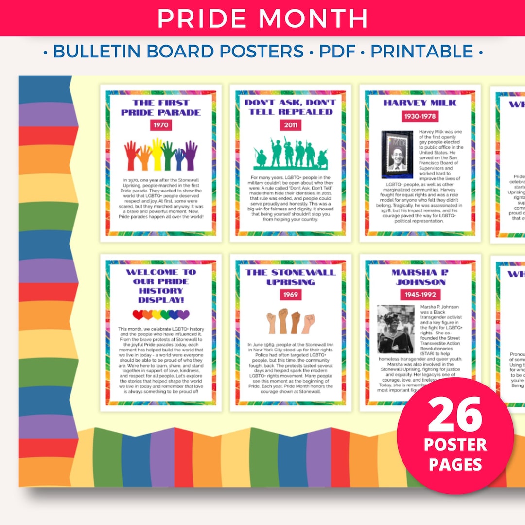 Pride Month Posters, LGBTQ+ History Month, Printable Bulletin Board ...