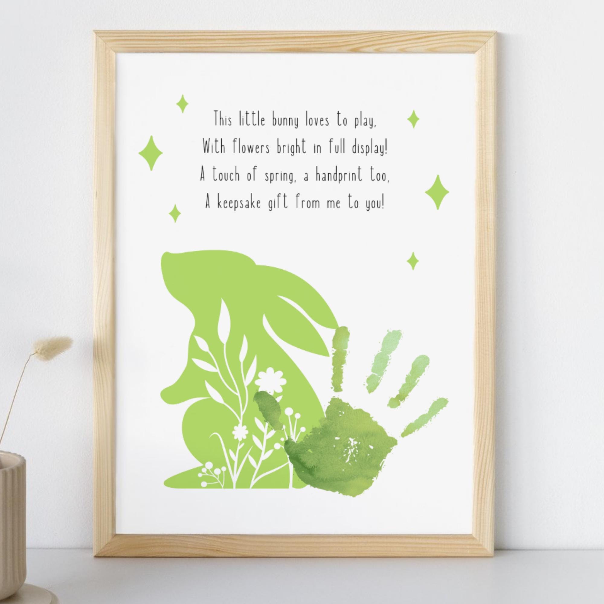 Easter Handprint Craft, Printable Easter Bunny Handprint Art for Kids ...