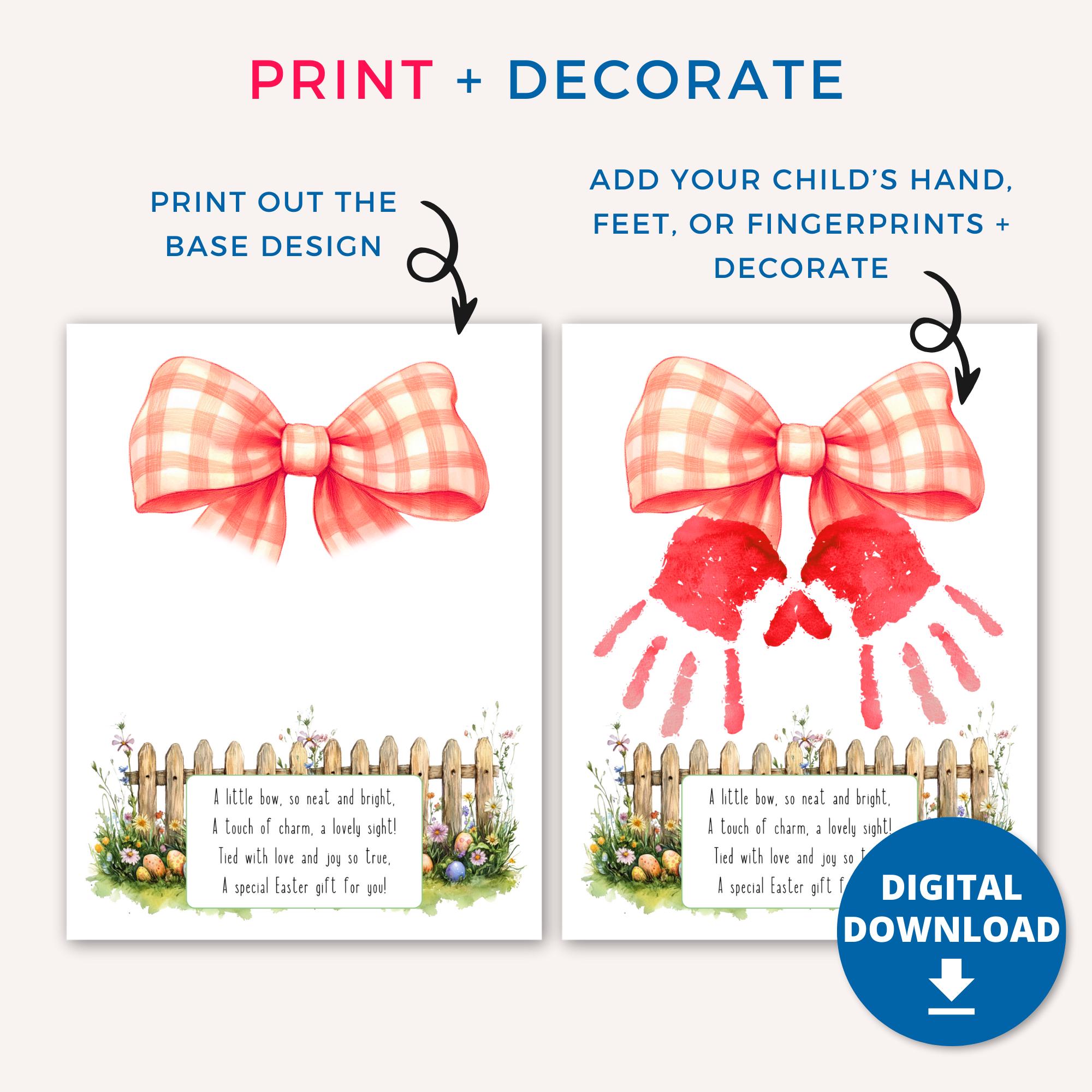 Easter Handprint Art, DIY Printable Craft for Kids, Toddler Keepsake ...