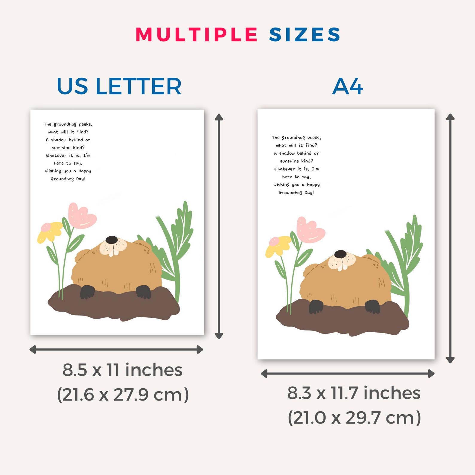 Groundhog Day Handprint Printable Craft, Groundhog Day Craft Activity ...