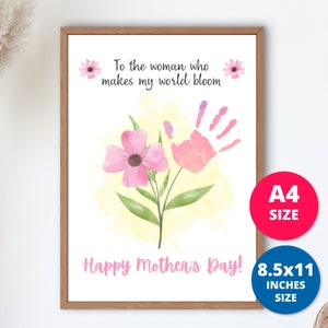 Printable Mothers Day Handprint Art, Footprint Craft Gift for Mom ...