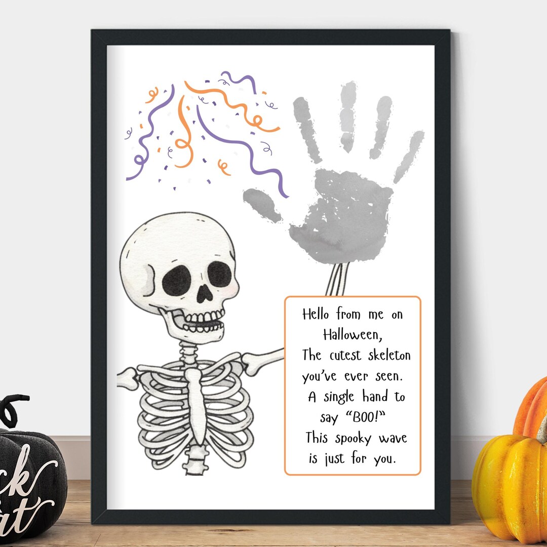 Halloween Handprint Art, Halloween Handprint Craft, Skeleton Handprint ...