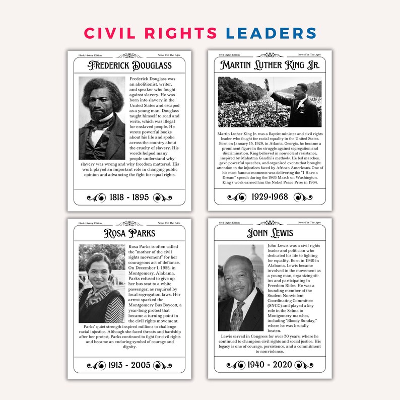 72 Black History Month Posters, African American Leaders, Civil Rights ...