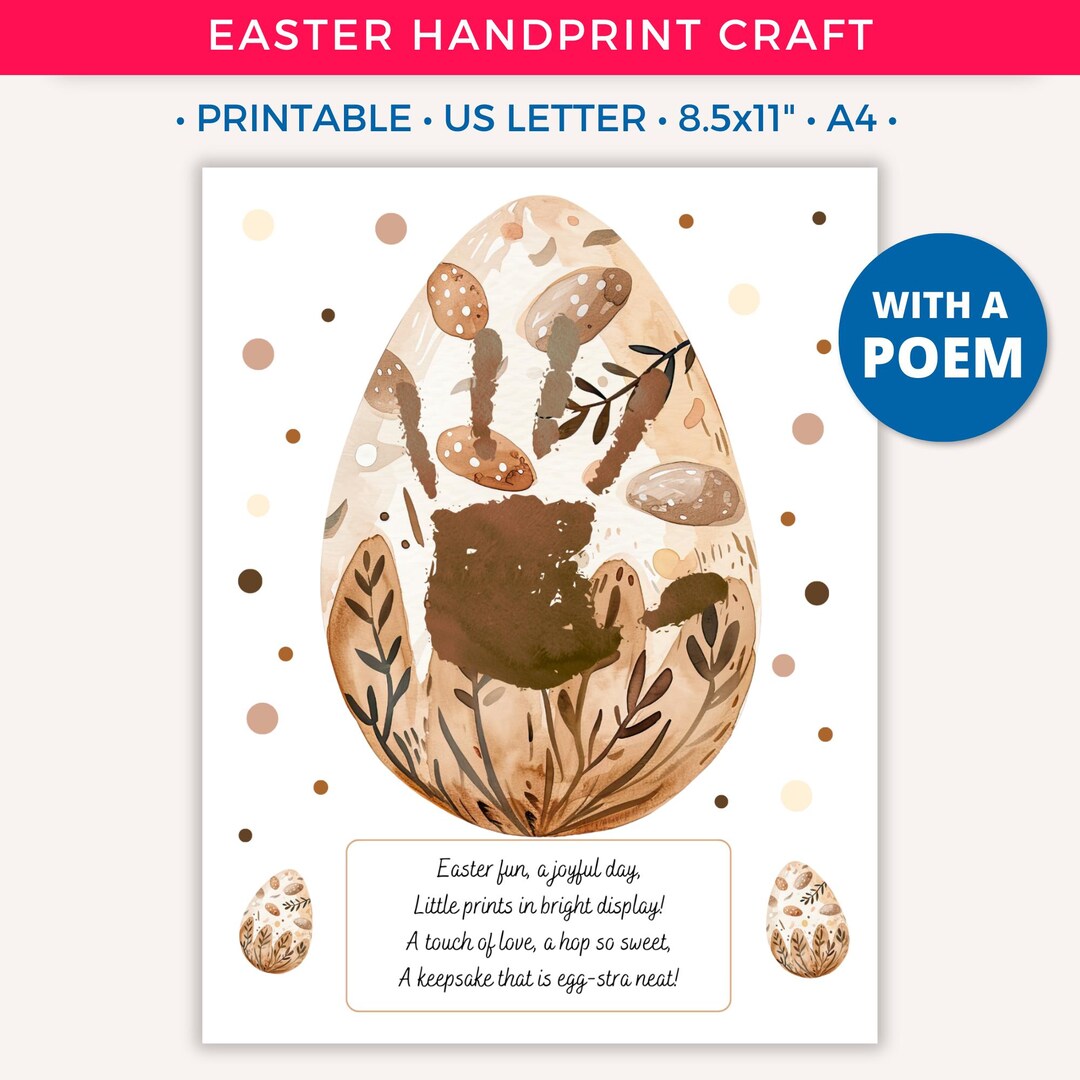 Easter Handprint Craft, Printable Easter Egg Handprint Art for Kids ...