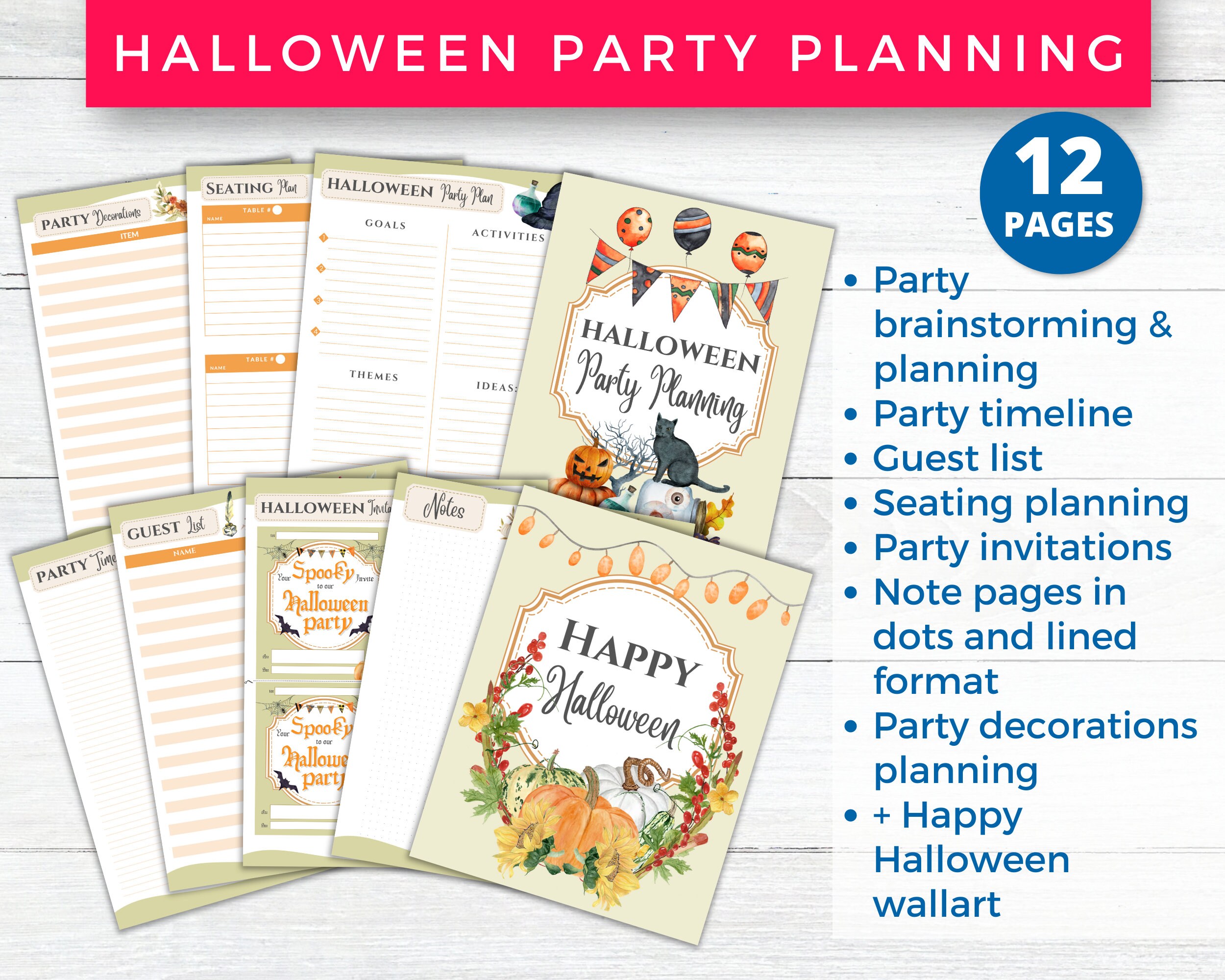 Halloween Planner Printables & Inserts | Halloween Party Planning With ...
