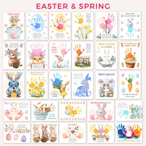 Spring Handprint Art Bundle, Flower Handprint Bouquet Printables ...