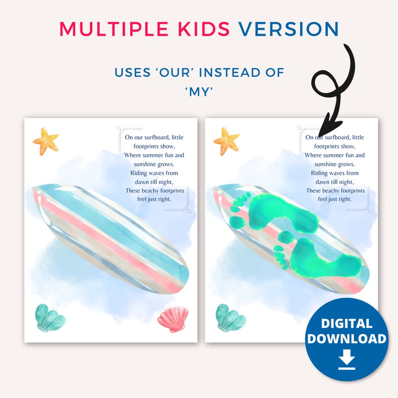 Summer Handprint Craft, Summer Handprint Art, Summer Crafts Footprint ...