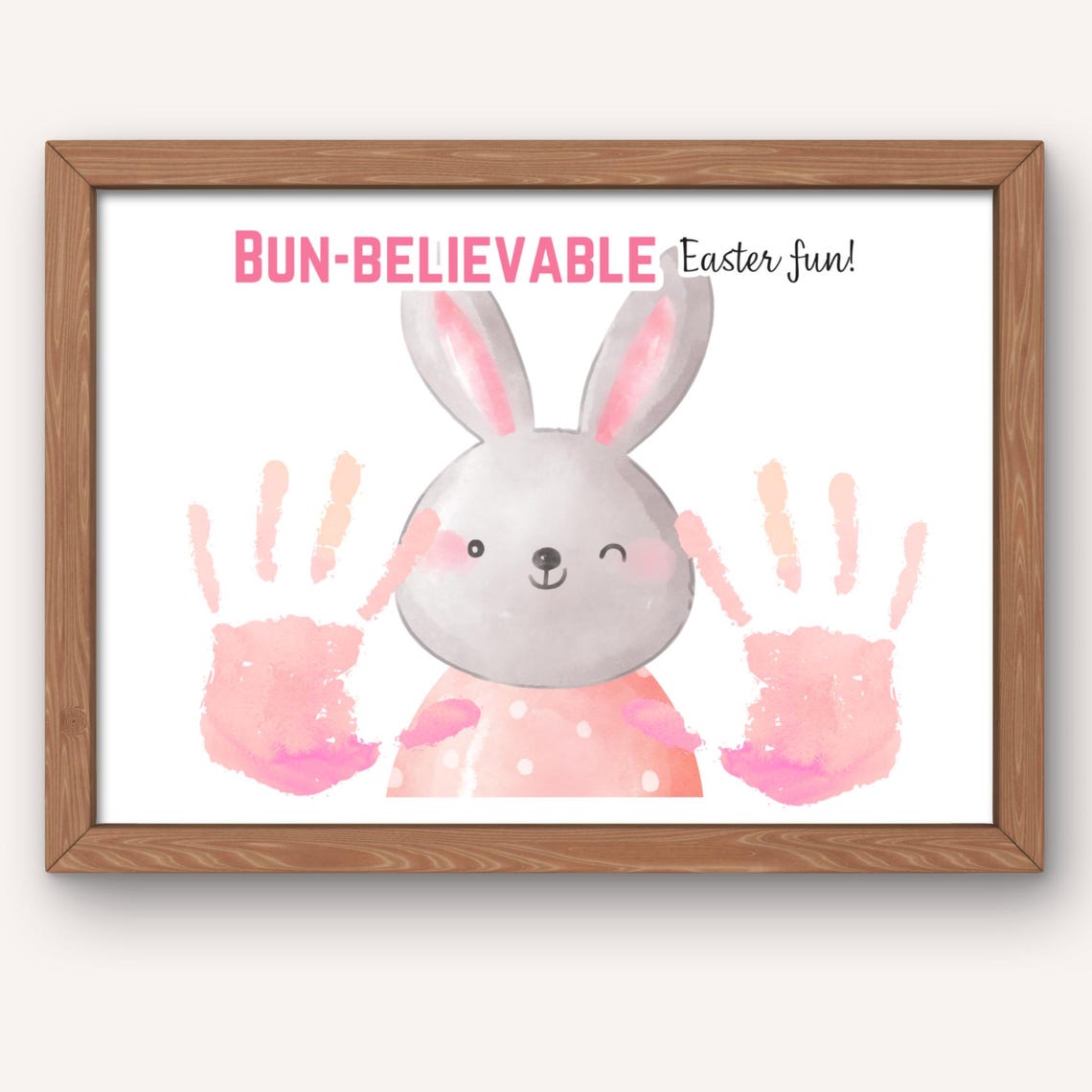 Easter Handprint Craft, Printable Easter Bunny Handprint Art for Kids ...