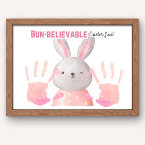Easter Handprint Craft, Printable Easter Bunny Handprint Art for Kids ...