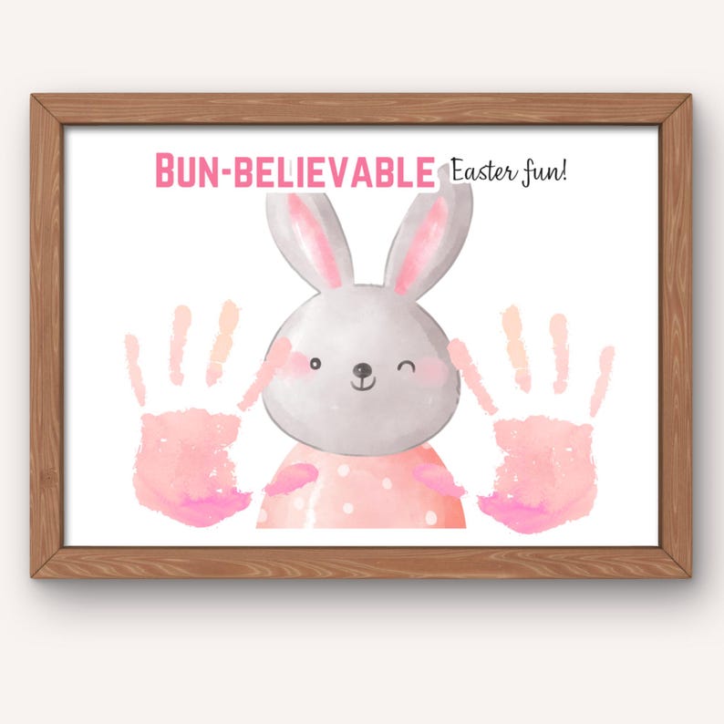 Easter Handprint Craft, Printable Easter Bunny Handprint Art for Kids ...