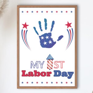Labor Day Handprint Printable Craft, Labor Day Handprint Art, Patriotic ...