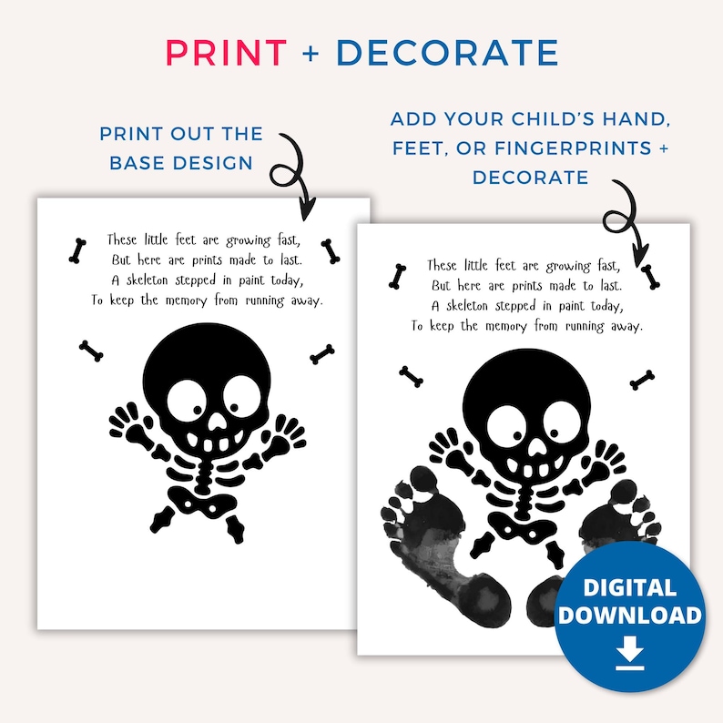 Halloween Handprint Art, Halloween Handprint Craft, Skeleton Handprint ...