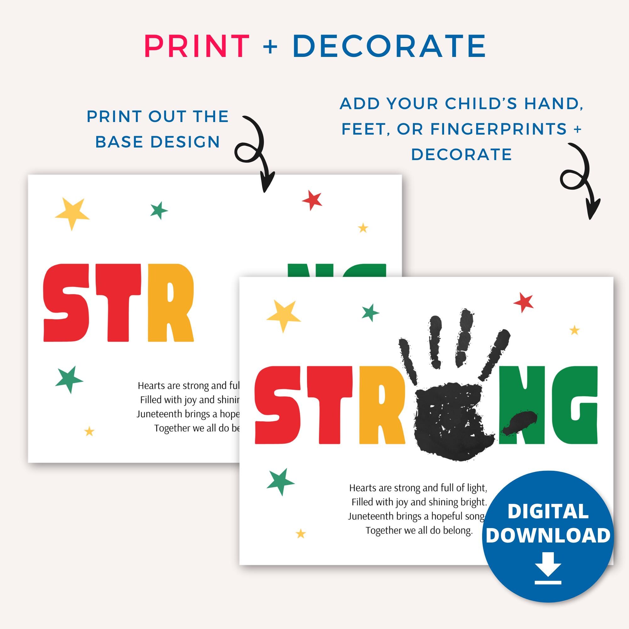 Juneteenth Handprint Printable Craft, Juneteenth Handprint Art, June ...