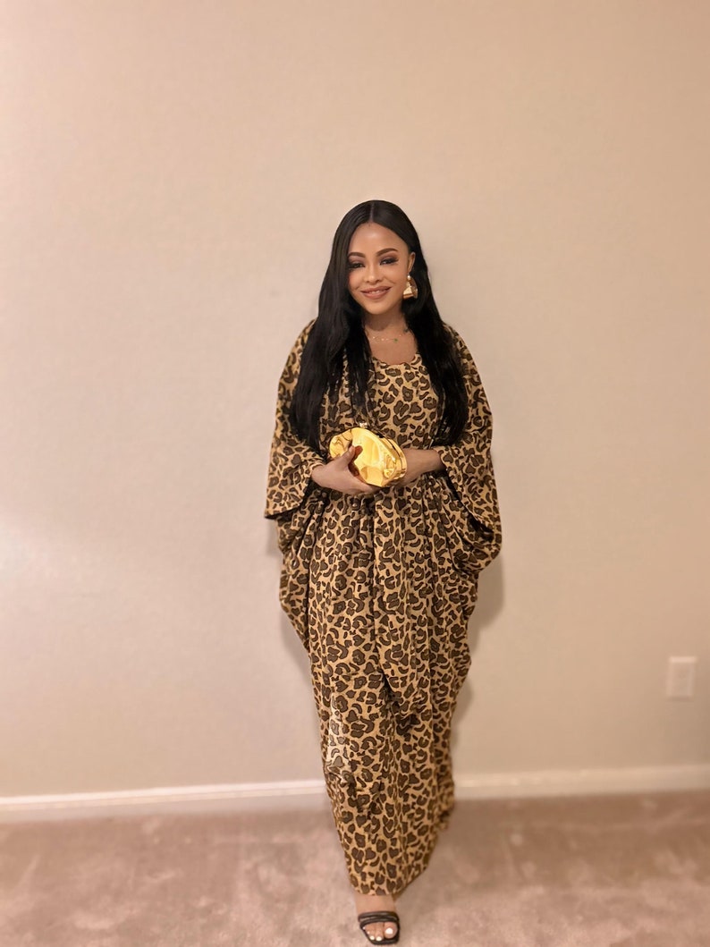 Vintage Animal Print Kaftan Boubou - Etsy