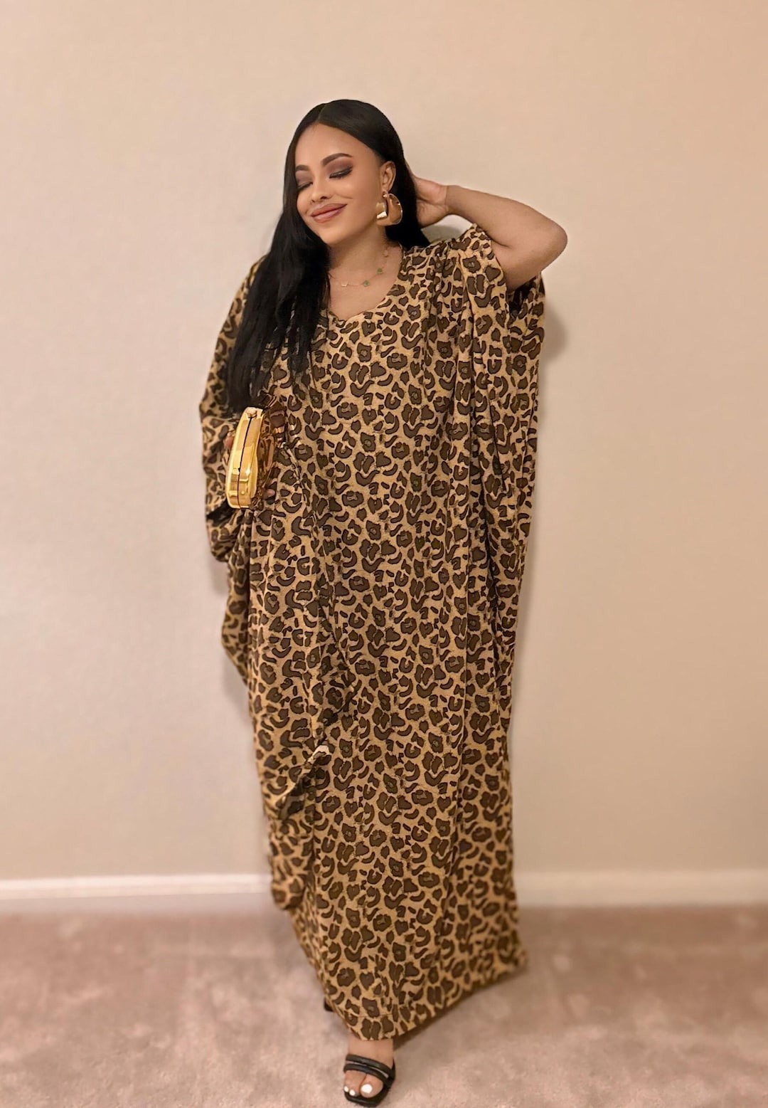 Vintage Animal Print Kaftan Boubou - Etsy
