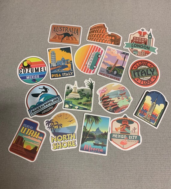 Destination Stickers 16 Pack | Etsy