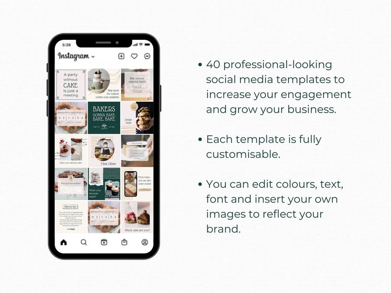 40 Bakery Instagram Post Canva Template Portrait Canva Instagram Feed ...