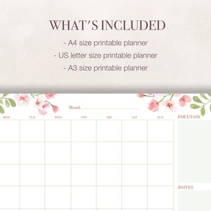 Undated Monthly Planner Printable, Printable Desk Monthly Planner ...