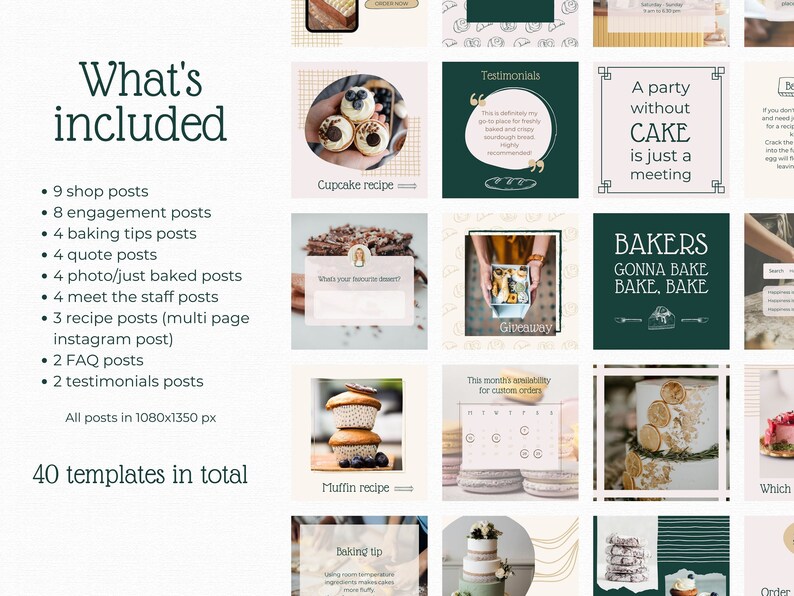 40 Bakery Instagram Post Canva Template Portrait Canva Instagram Feed ...