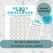 Printable 30 Day Writing Savings Challenge, Nanowrimo Habit Tracker ...