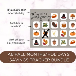 Printable Fall Months & Holidays Savings Challenge Bundle, Cash ...
