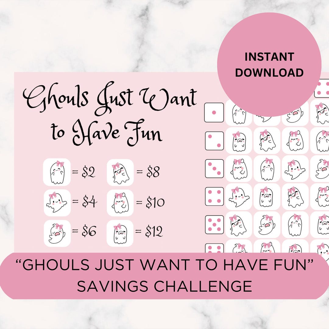 Printable ghouls Just Want to Have Fun Dice Savings Challenge Game ...