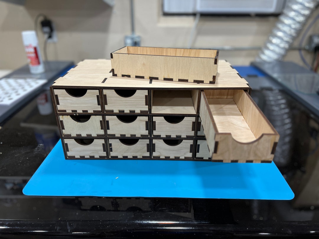 12 Drawer Organizer Cabinet, Wood DIY Storage Solution Plans With Svg ...