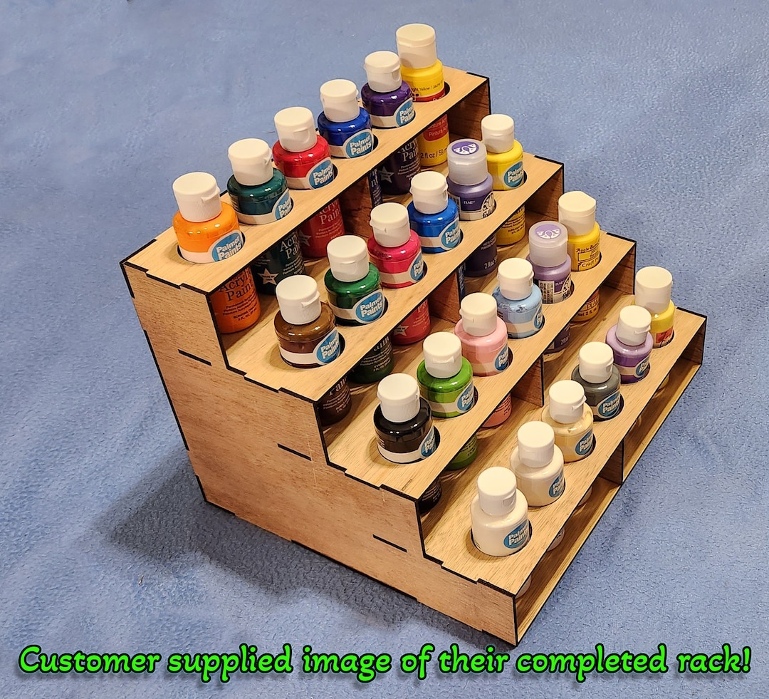 24 Bottle Paint Rack Plans for 3mm Plywood - Etsy