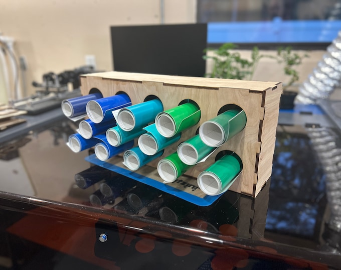 Tint and Vinyl Wrap Rack - Wall Mounted Organizer for Vinyl Rolls ...