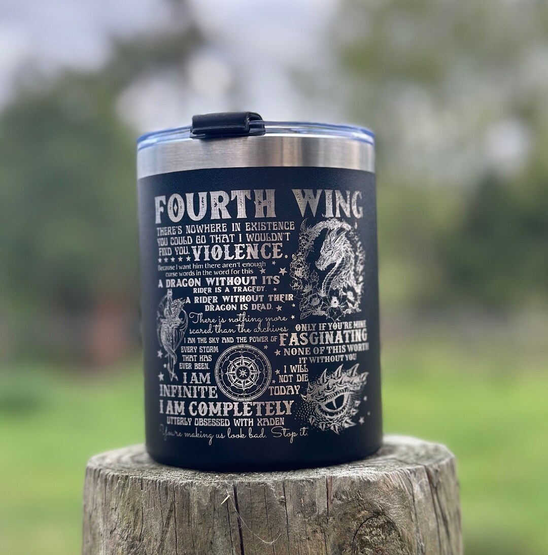 Fourth Wing/ Iron Flame Inspired 12oz Stainless Steel Coffee Mug - Etsy