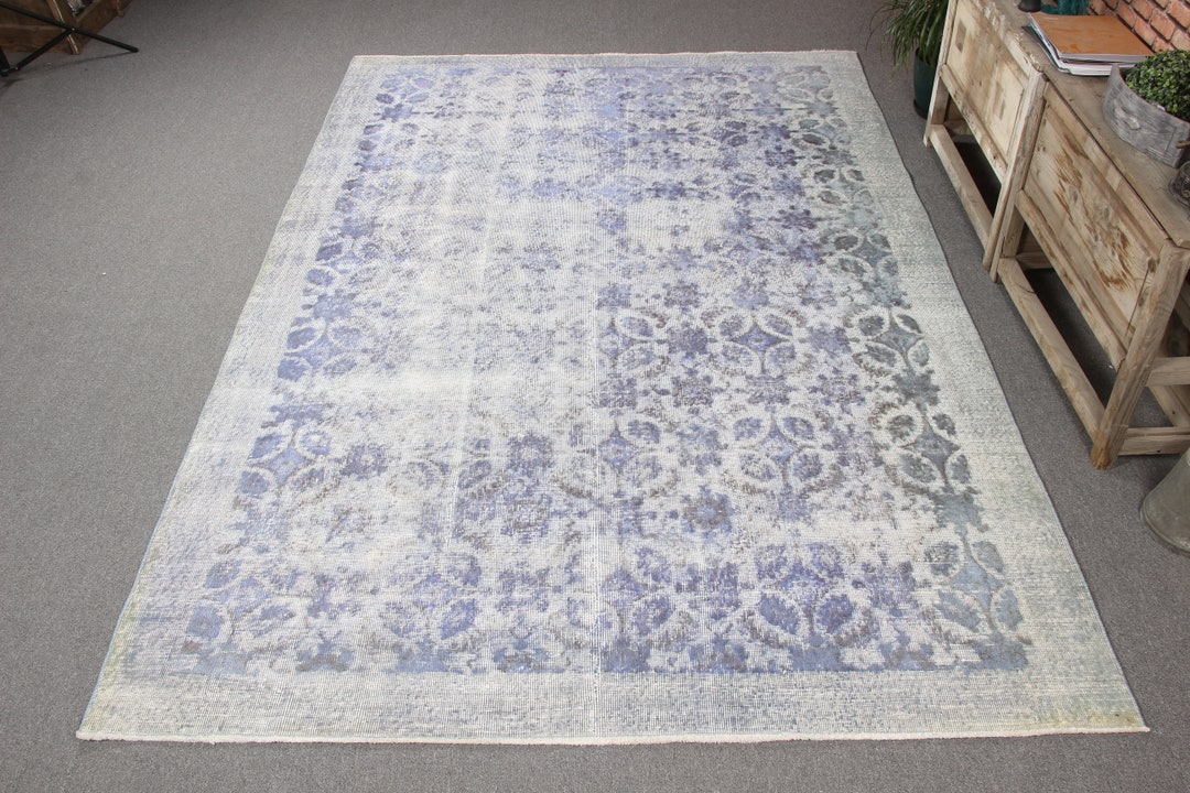 7x10 Large Rugs, Turkish Rug, Vintage Embossed Rug, Anatolian Rugs ...