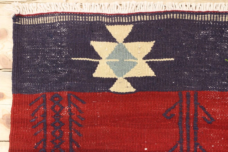 Vintage Rug, Large 5.3x9.1 Ft Turkish Rug, Red Abstract Wool Rug - Etsy UK