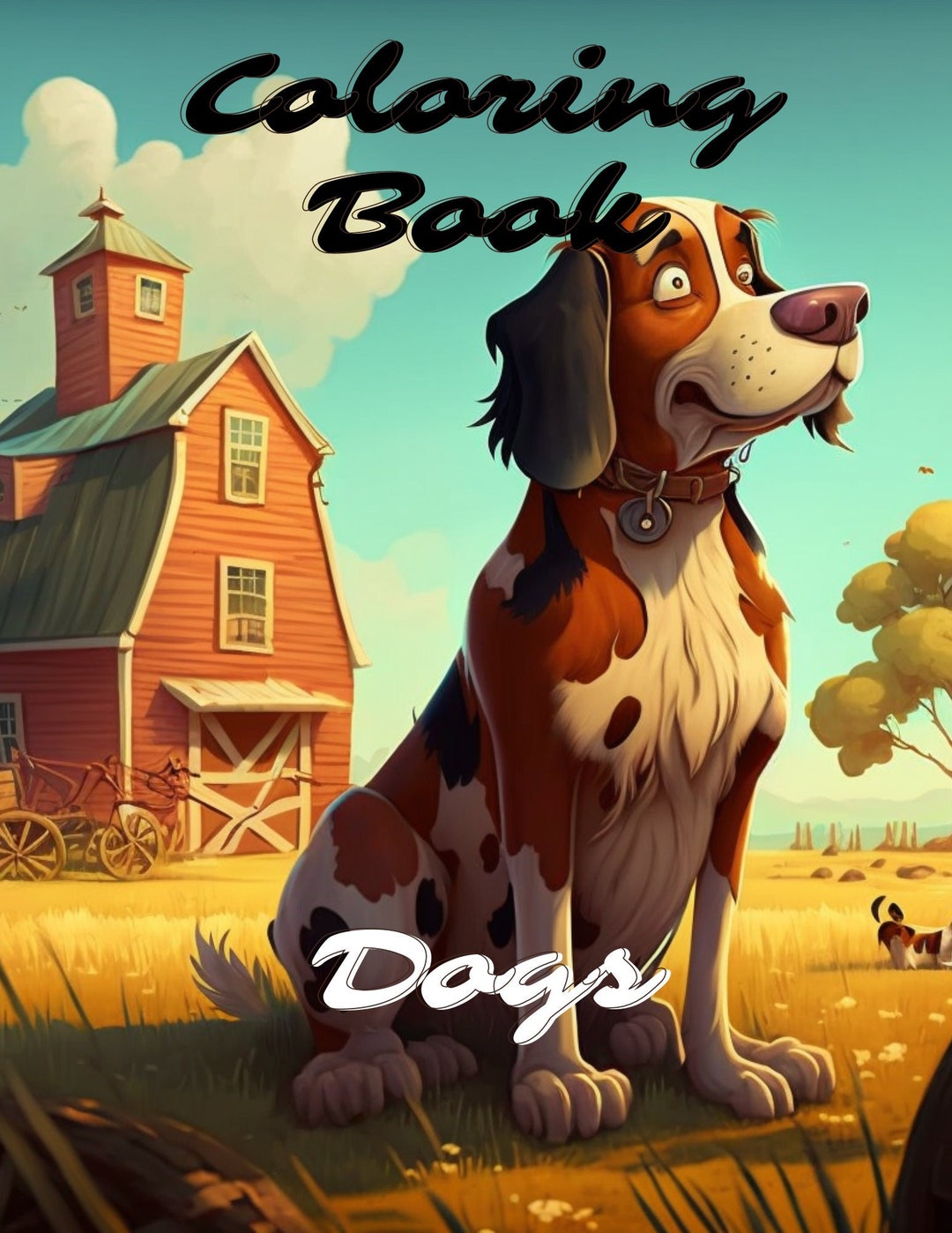 25 Pages Dogs Coloring Book - Etsy