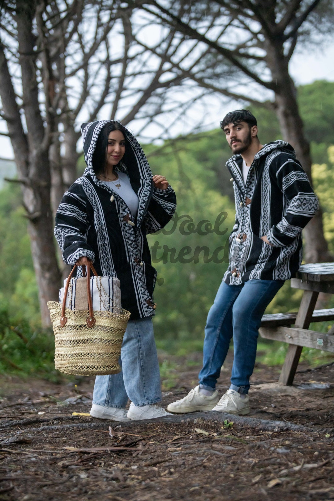 Handcrafted Traditional Moroccan Wool Coat, Embroidered Moroccan Style ...