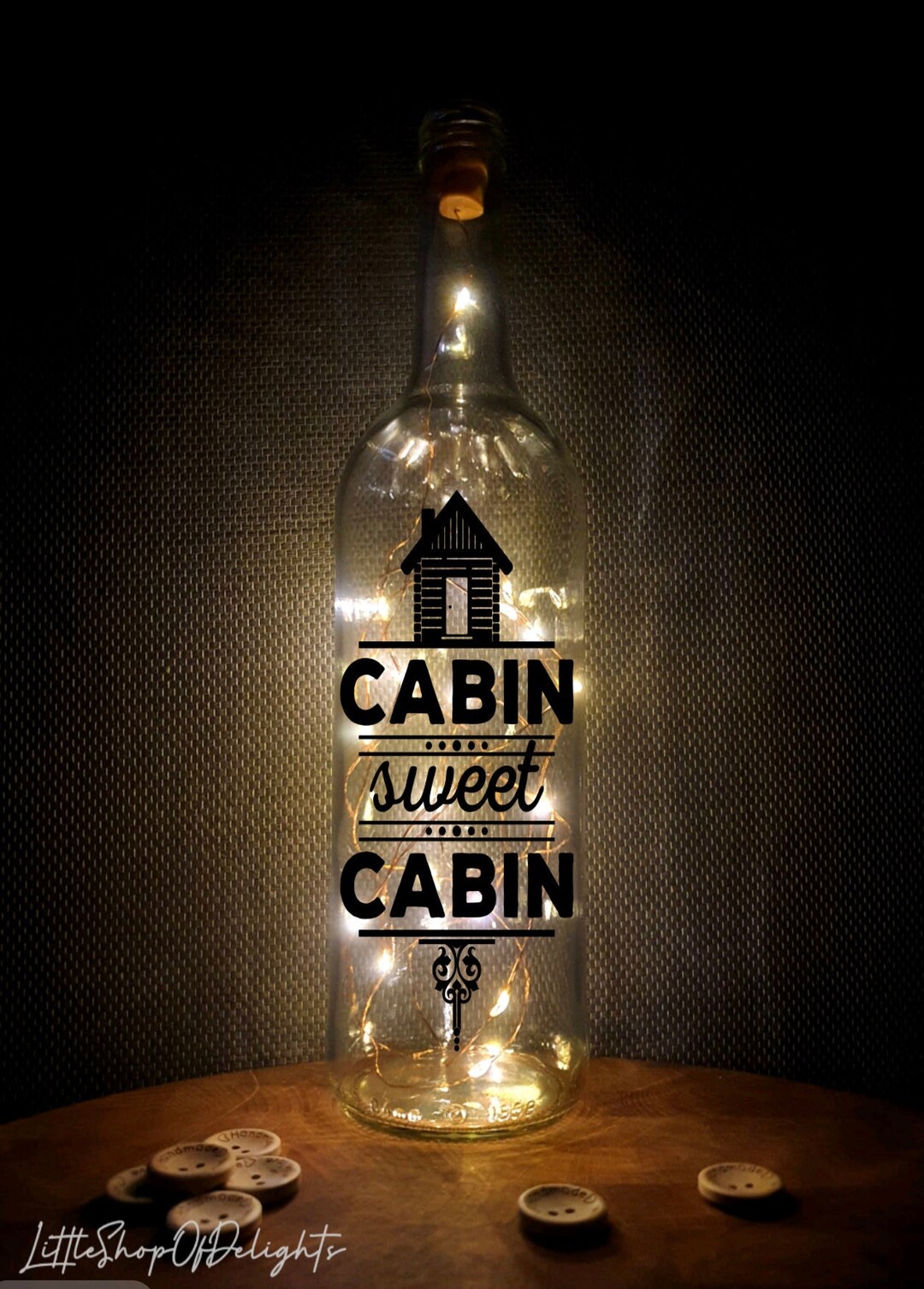 Cabin Sweet Cabin Camping Light up Bottle LED Light up - Etsy