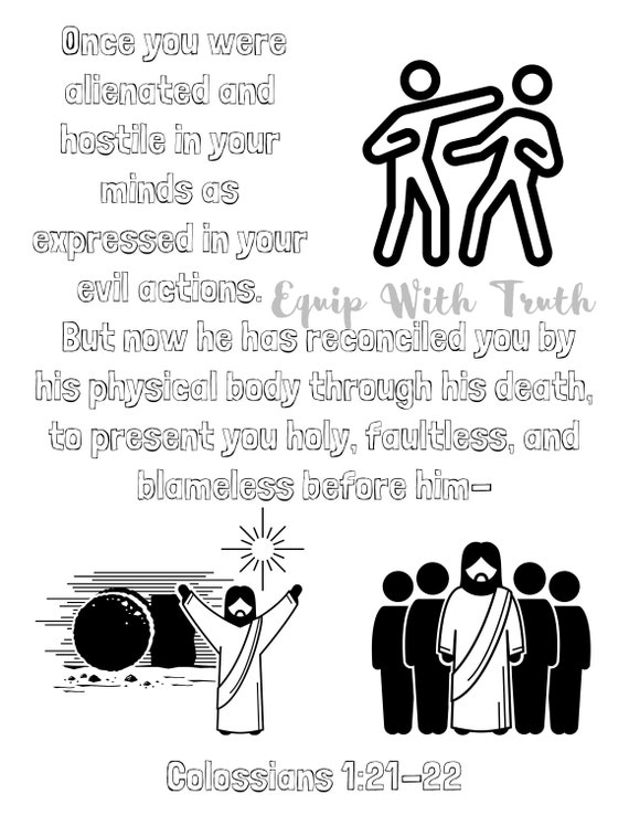 Colossians 1:21-22 Coloring Page | Etsy