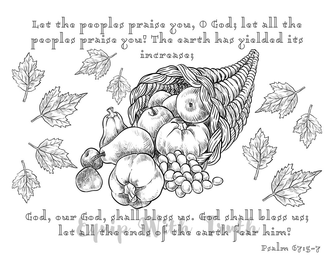 Psalm 67 Coloring Page perfect for Fall and Thanksgiving - Etsy