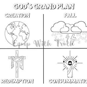 God's Grand Plan Coloring Page & Gospel Presentation -- Creation, Fall ...