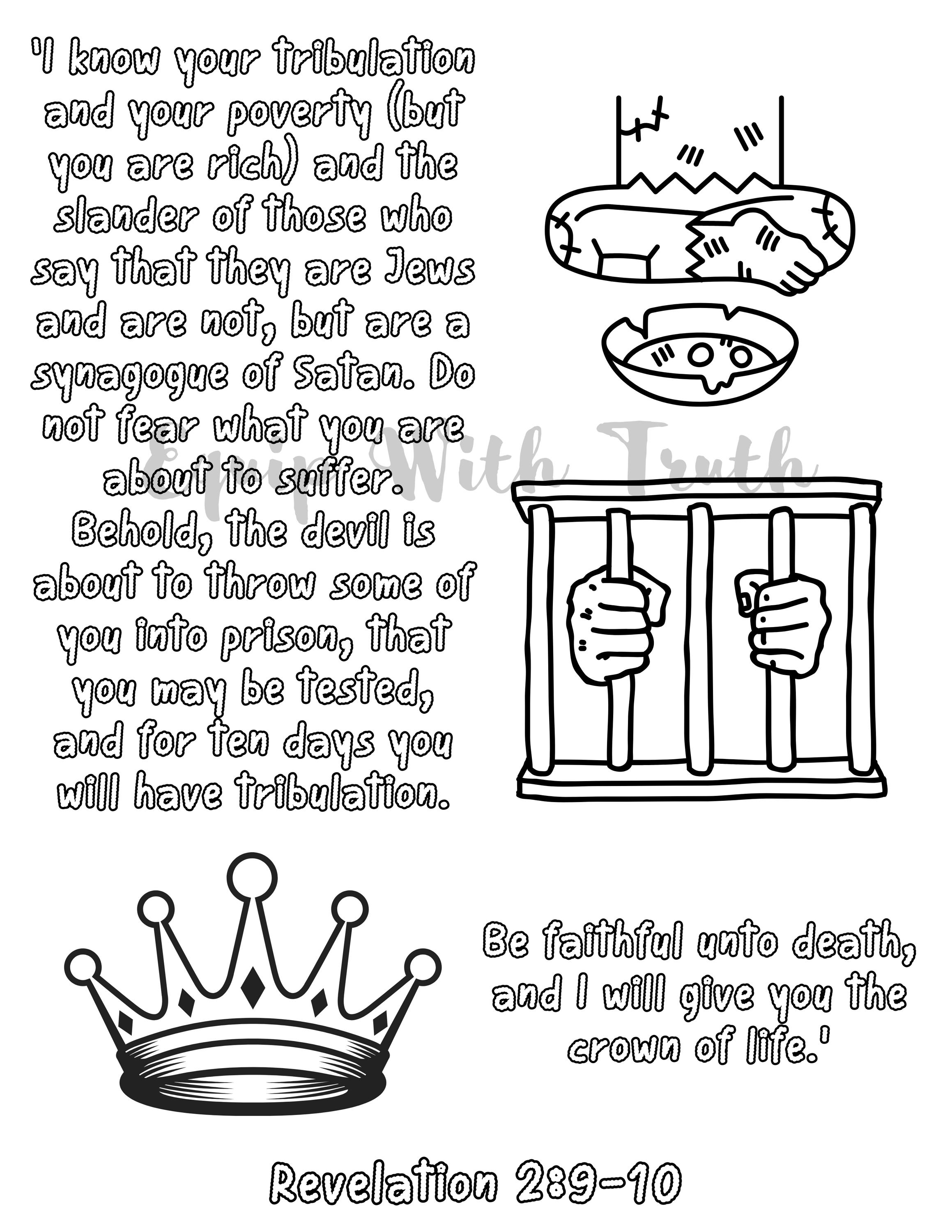 Coloring Pages for Children From Revelation 1-3 (english Standard ...
