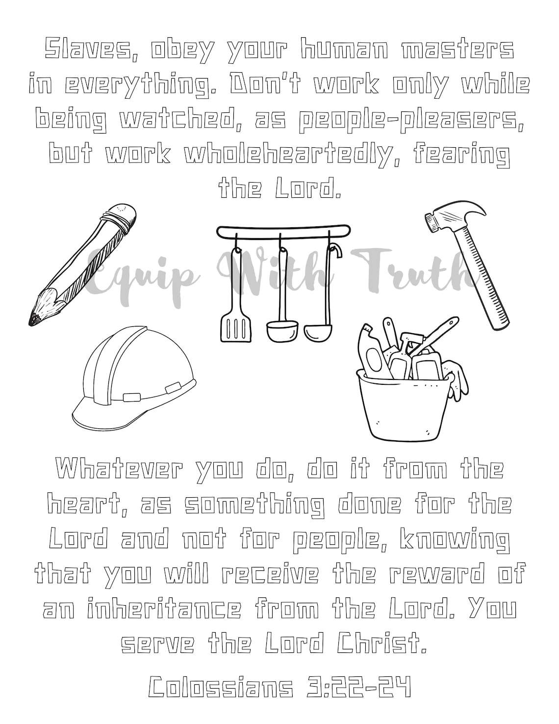 Coloring Pages for Children From Colossians (christian Standard Bible ...